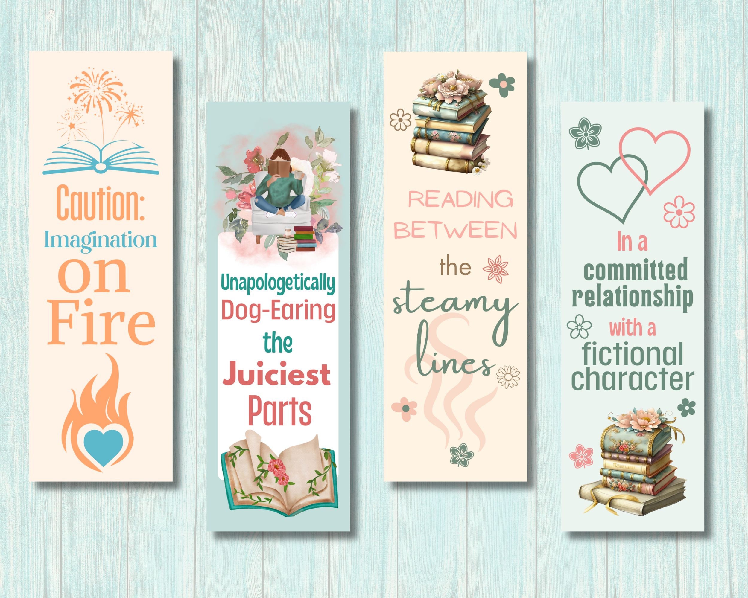 4 Printable Romance Reader Bookmarks Spicy Reader Bookmarks Smut ...
