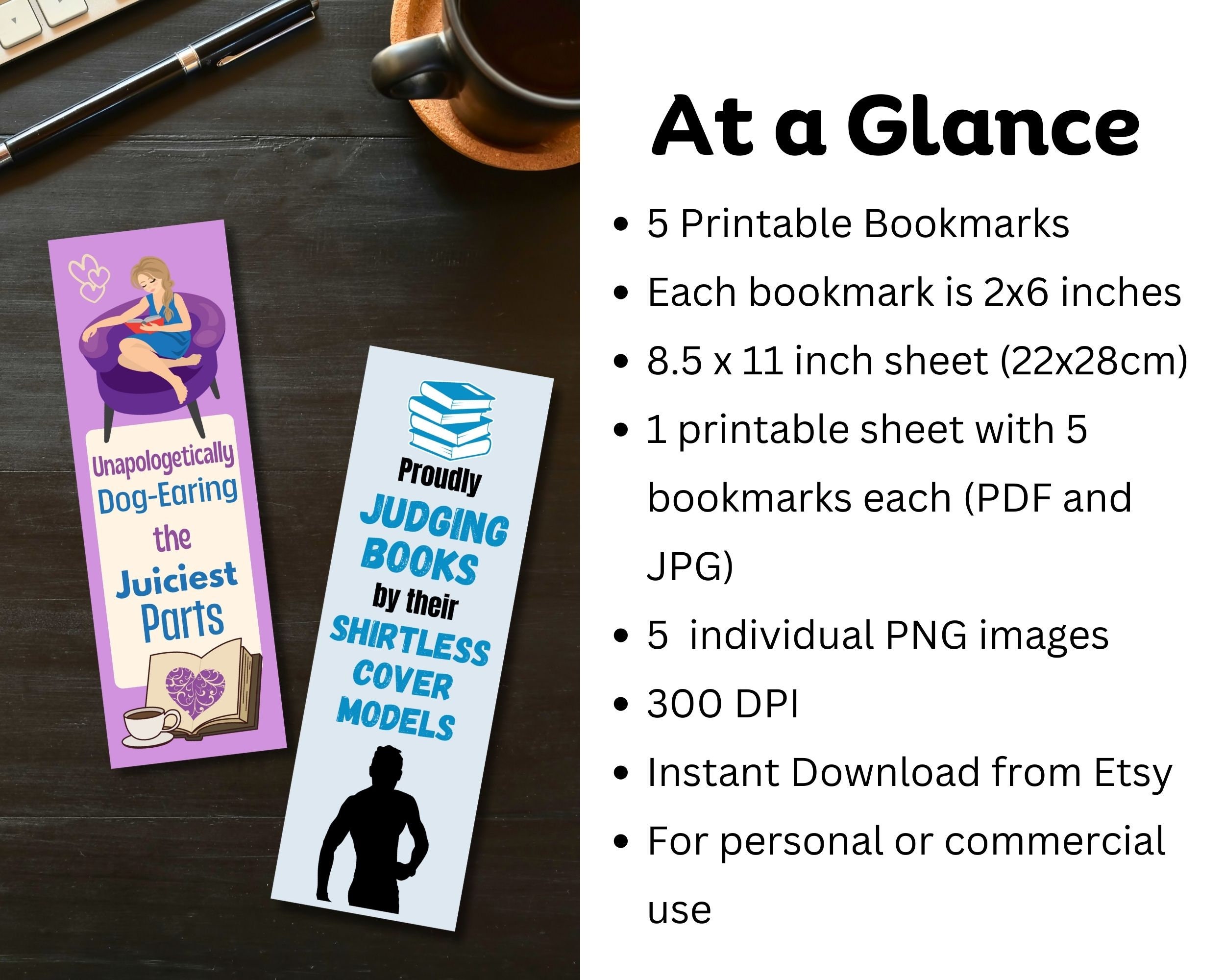 5 Printable Romance Reader Bookmarks Printable Bookmarks Smut Bookmarks ...