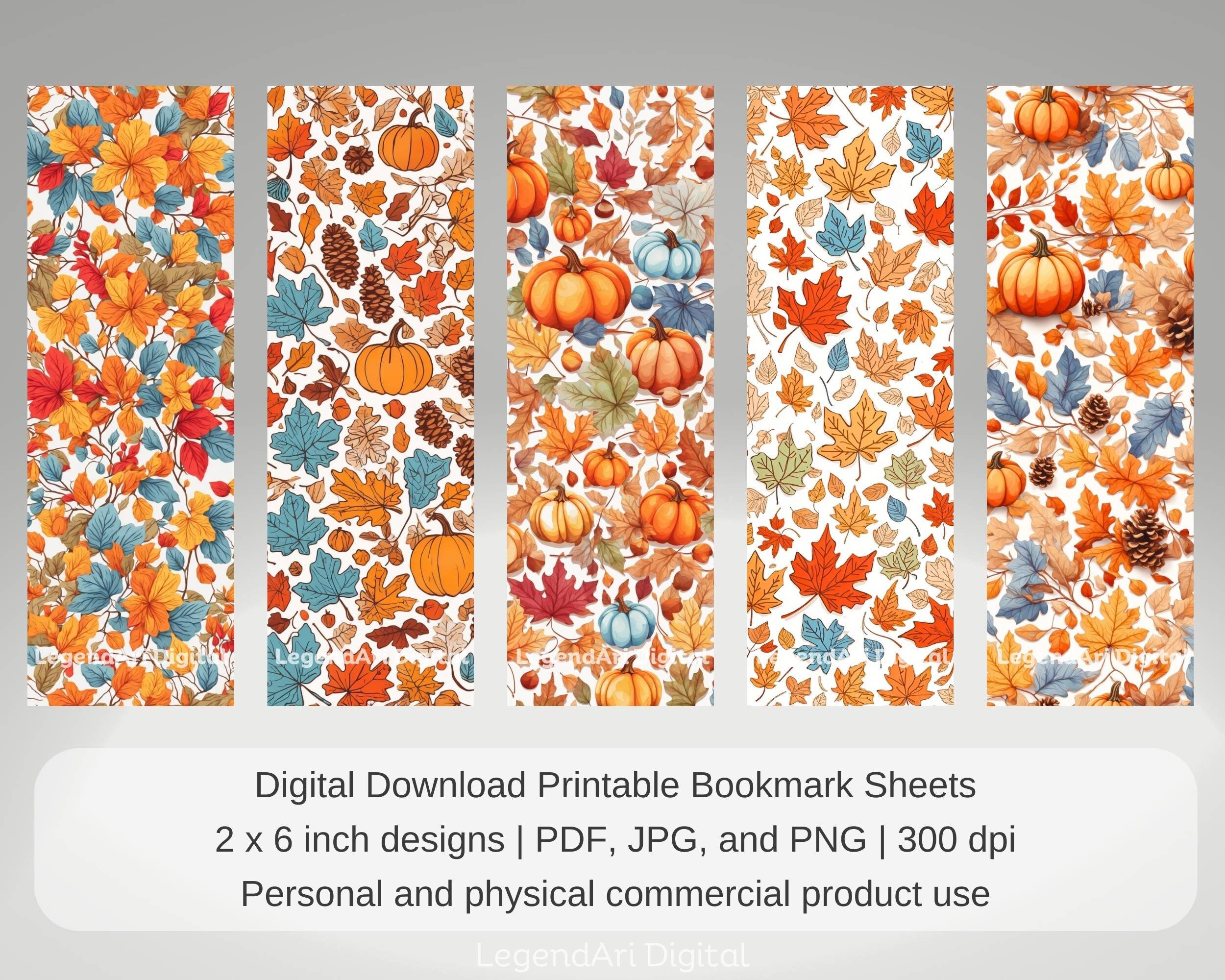 30 Fall Autumn Sublimation Bookmarks Bundle Print and Cut Bookmark Set ...