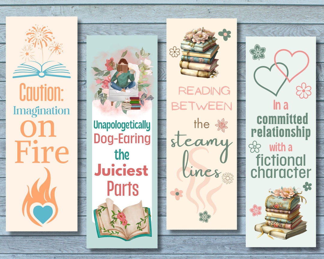 4 Printable Romance Reader Bookmarks | Spicy Reader Bookmarks | Smut ...
