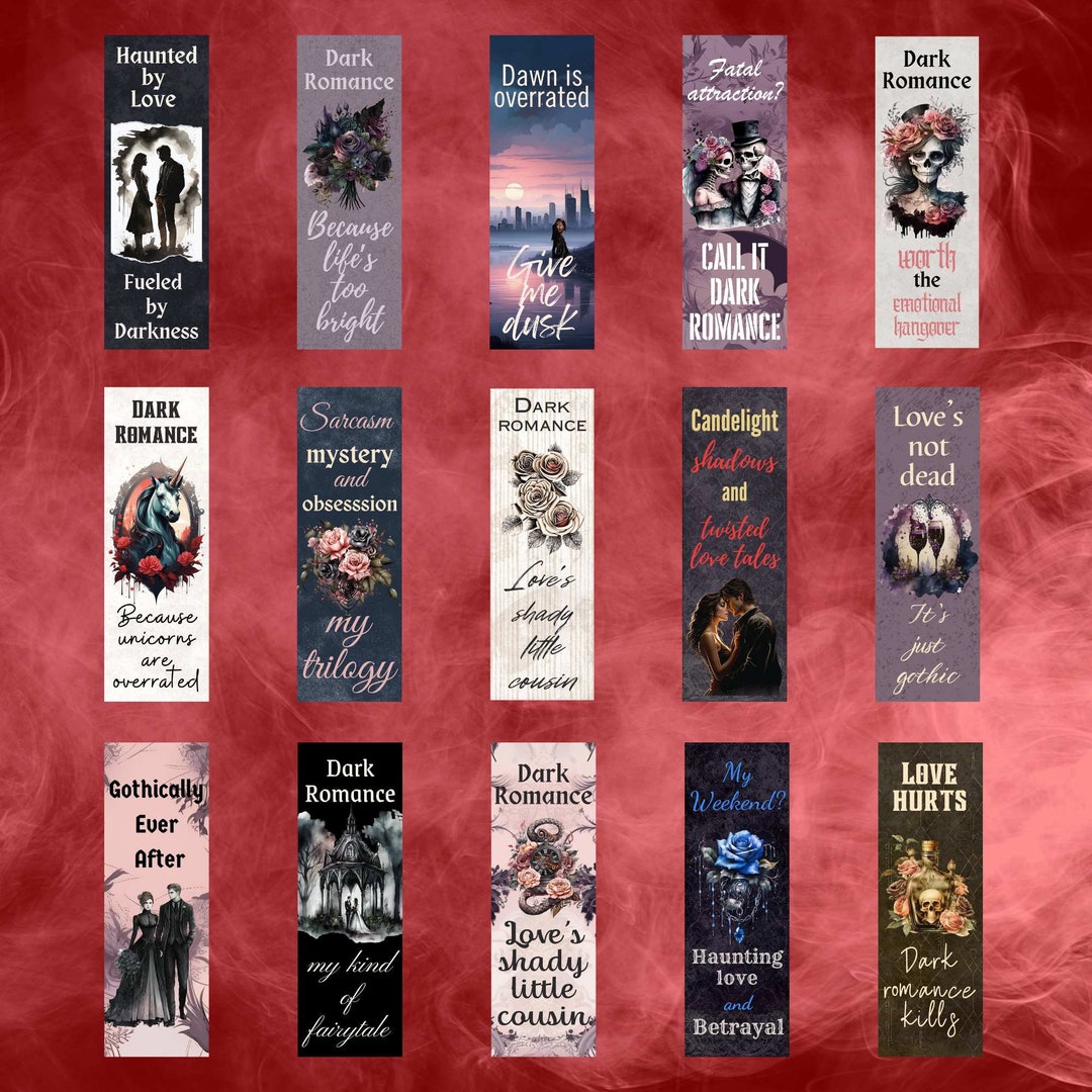 Dark Romance Bookmark PNG Bundle Gothic Smut Bookmark - Etsy