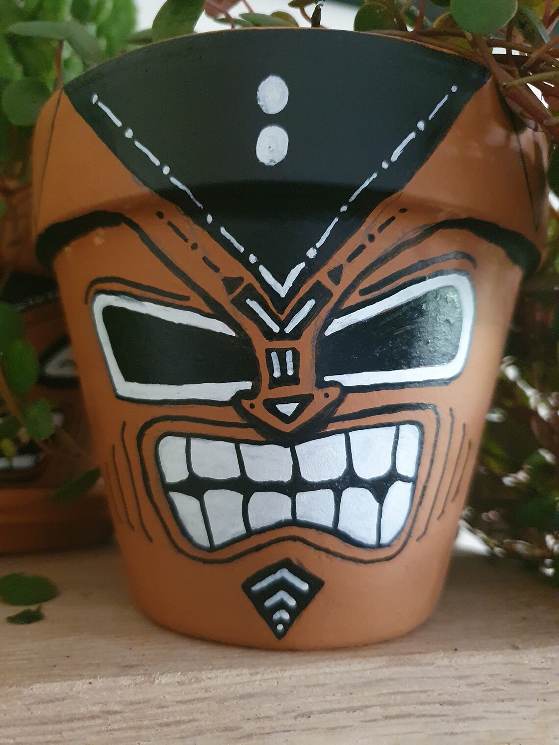 Small Angry Tiki Face Plant Pot - Etsy