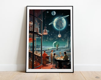 Close to the Edge Print | Retro Futurism Art | Space Art | Sci Fi Posters | Surreal Art - Etsy