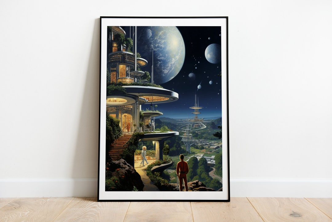 Galaxy Gardens Print | Retro Futurism Art | Space Art | Sci Fi Posters | Surreal Art - Etsy