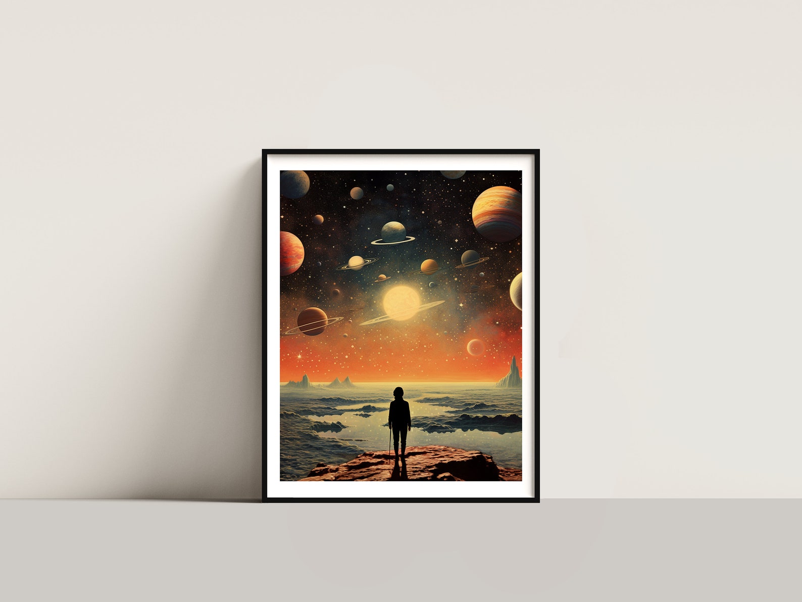 Lost in the Cosmos Print | Retro Futurism Art | Space Art | Sci Fi Posters | Surreal Art - Etsy