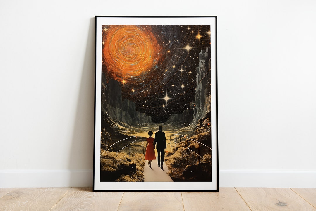 Starry Night Print | Retro Futurism Art | Space Art | Sci Fi Posters | Surreal Art - Etsy