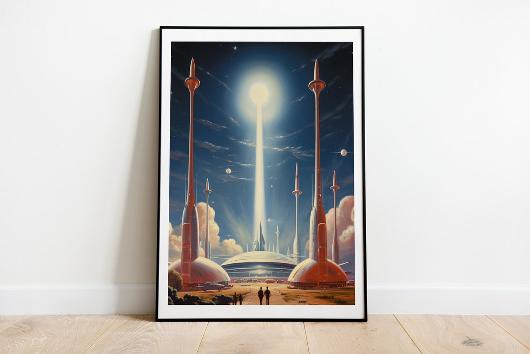 The Beam of Life Print | Retro Futurism Art | Space Art | Sci Fi ...
