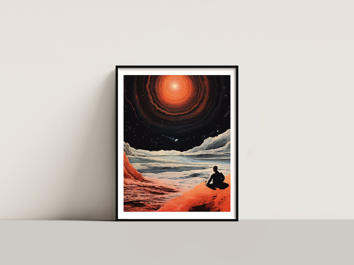 Close to the Edge Print | Retro Futurism Art | Space Art | Sci Fi Posters | Surreal Art - Etsy