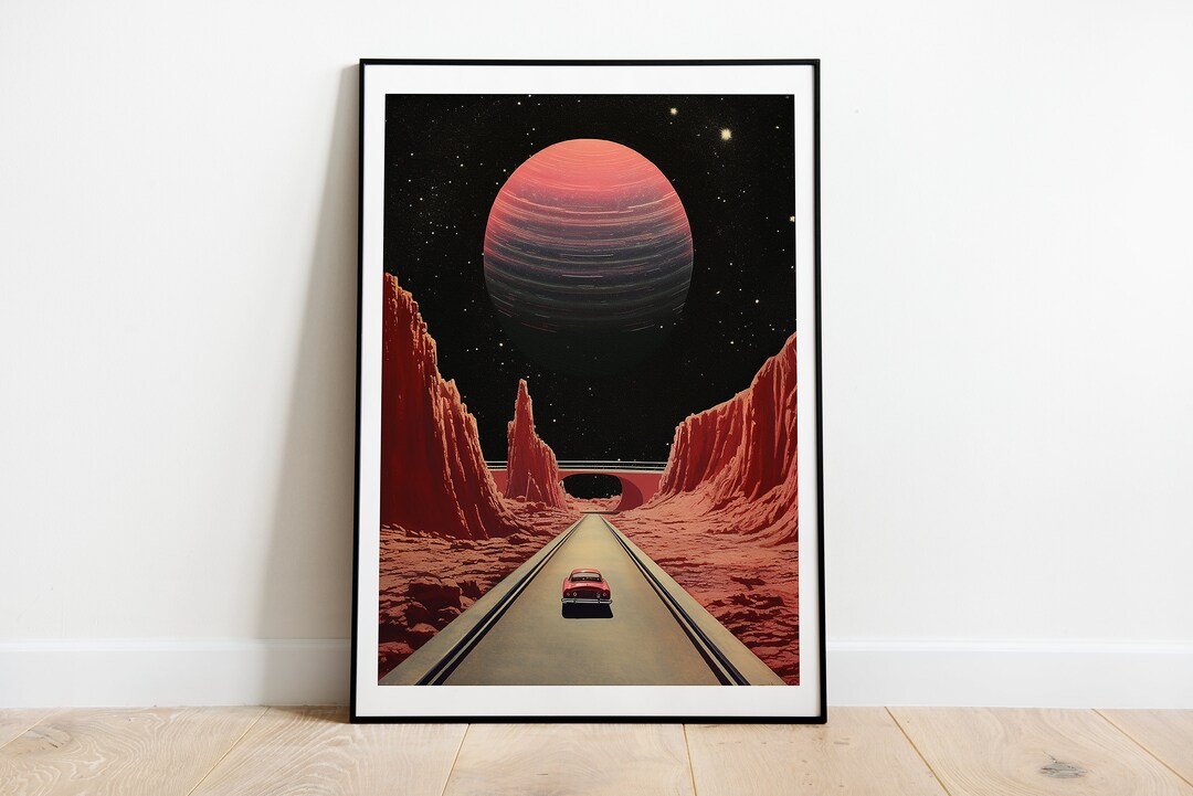 Highway to Mars Print | Retro Futurism Art | Space Art | Sci Fi Posters ...