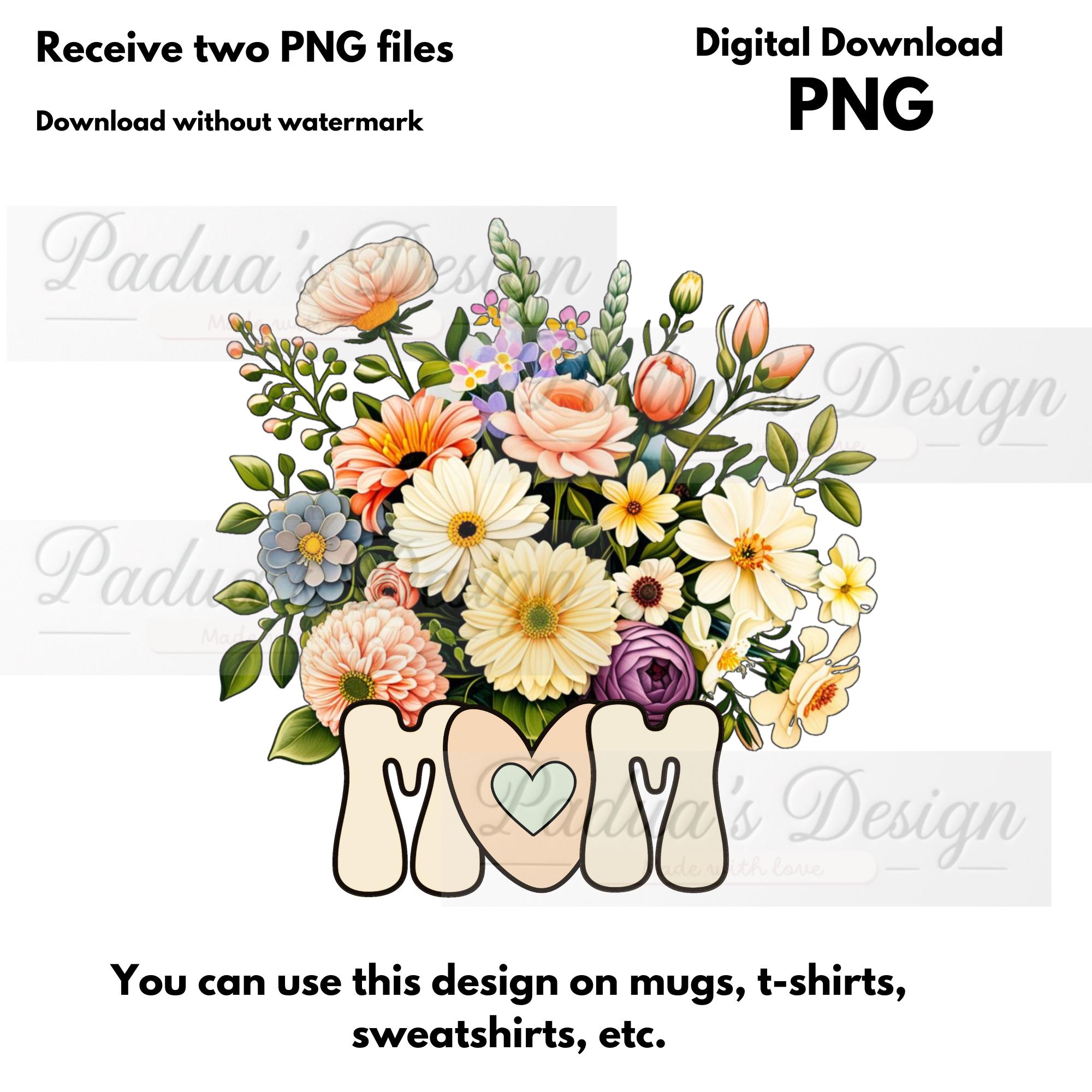 Mom With Flower Png Sublimation Design, Best Mom Ever Png, Digital ...