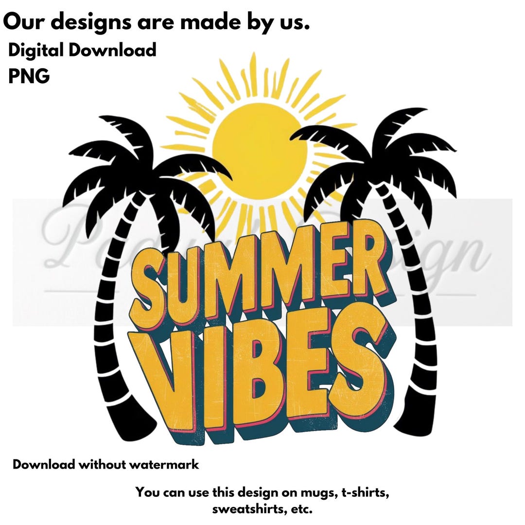 Retro Summer Vibes PNG: Beach Scene Sublimation (digital Download) - Etsy
