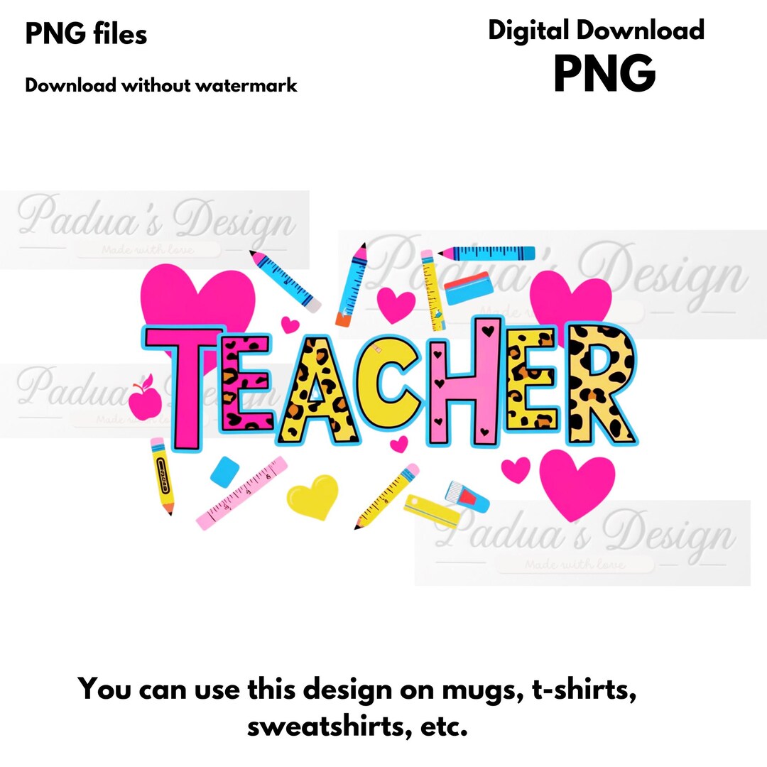 Teacher PNG - Back to School Sublimation Design (digital Download) - Etsy