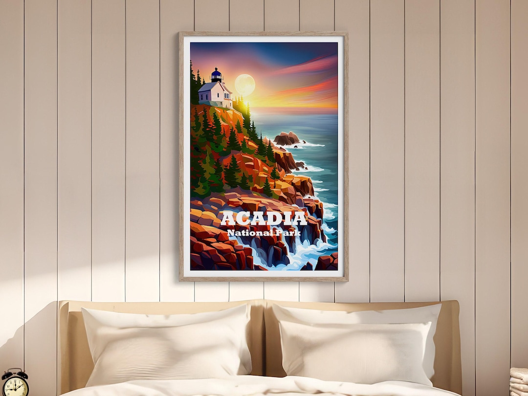Acadia National Park Poster Digital Download | Vacation Souvenir Print ...