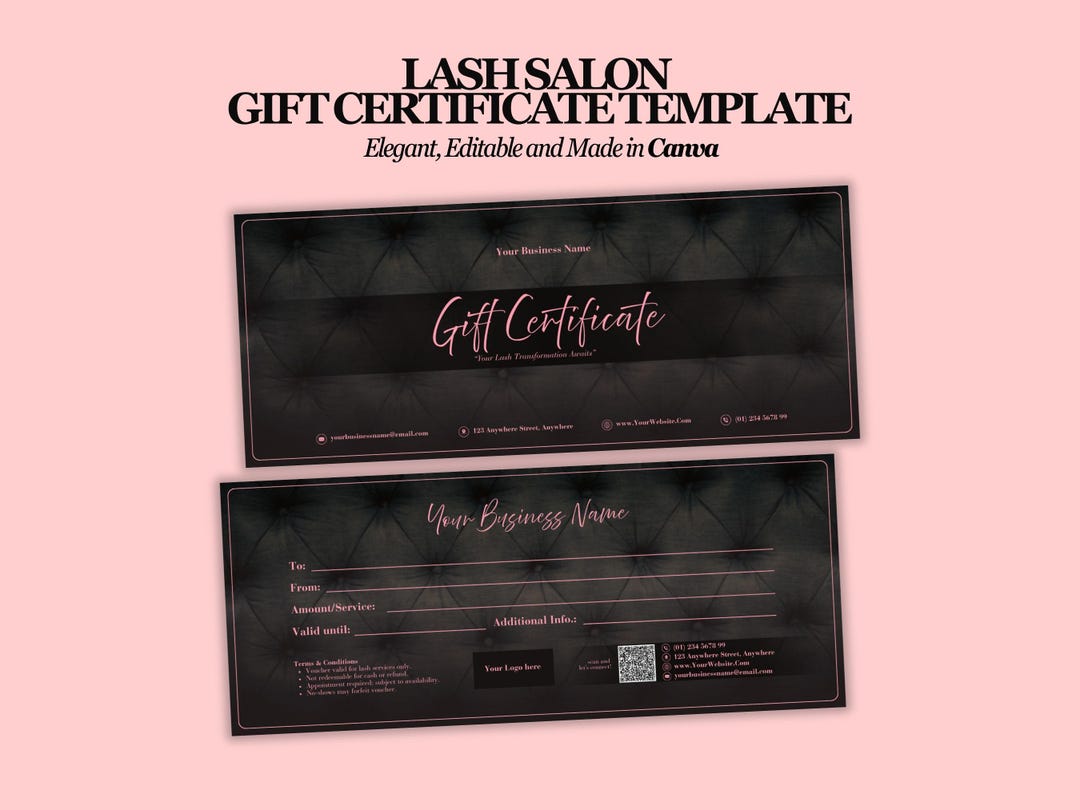 Gift Certificate Diy Gift Certificate Template Editable in Canva for ...