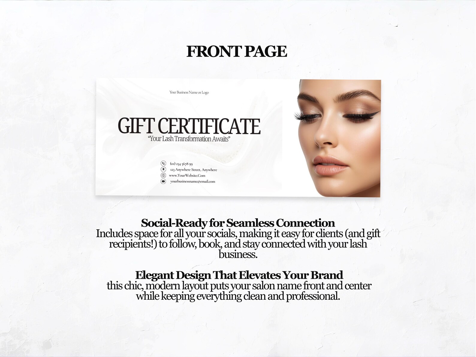 Lashing Gift Certificate Template Editable in Canva Gift Voucher ...