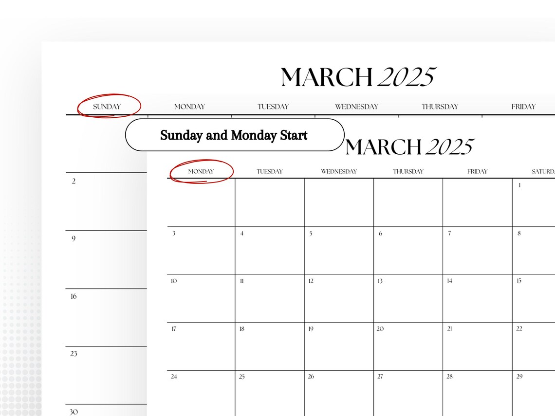 2025 Monthly Calendar - Printable Aesthetic Planner, Wall Calendar ...
