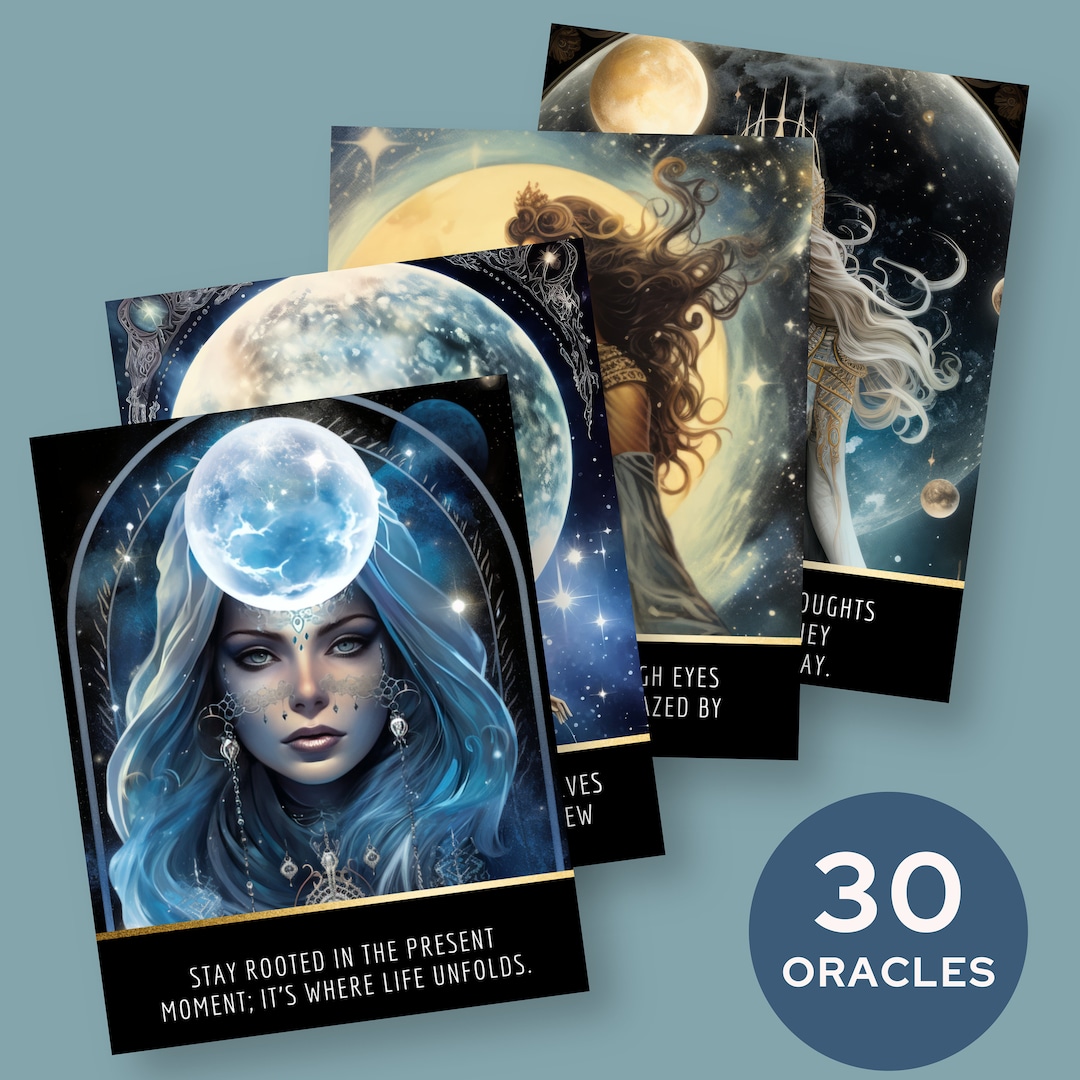 Oracle Cards. Affirmation Deck of Crystal Oracle Cards in a Digital ...