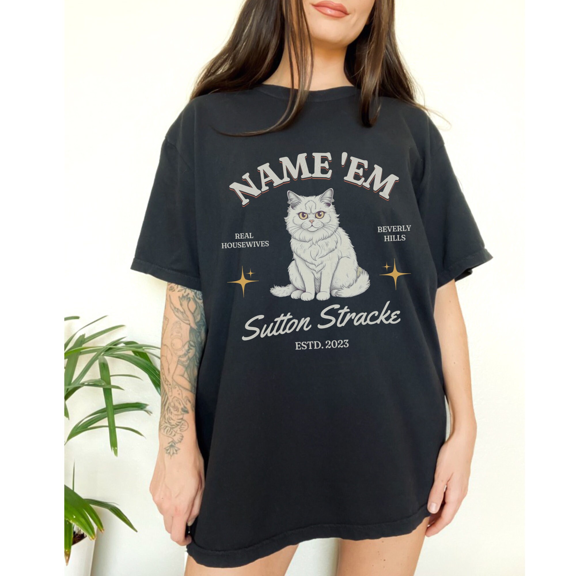 Name 'em Sutton RHOBH Cat Unisex Garment-dyed T-shirt, Real Housewives ...