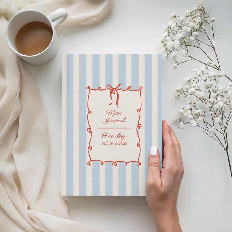 Blue Mom Journal Writing Notebook Hardcover Design Vintage Aesthetic ...