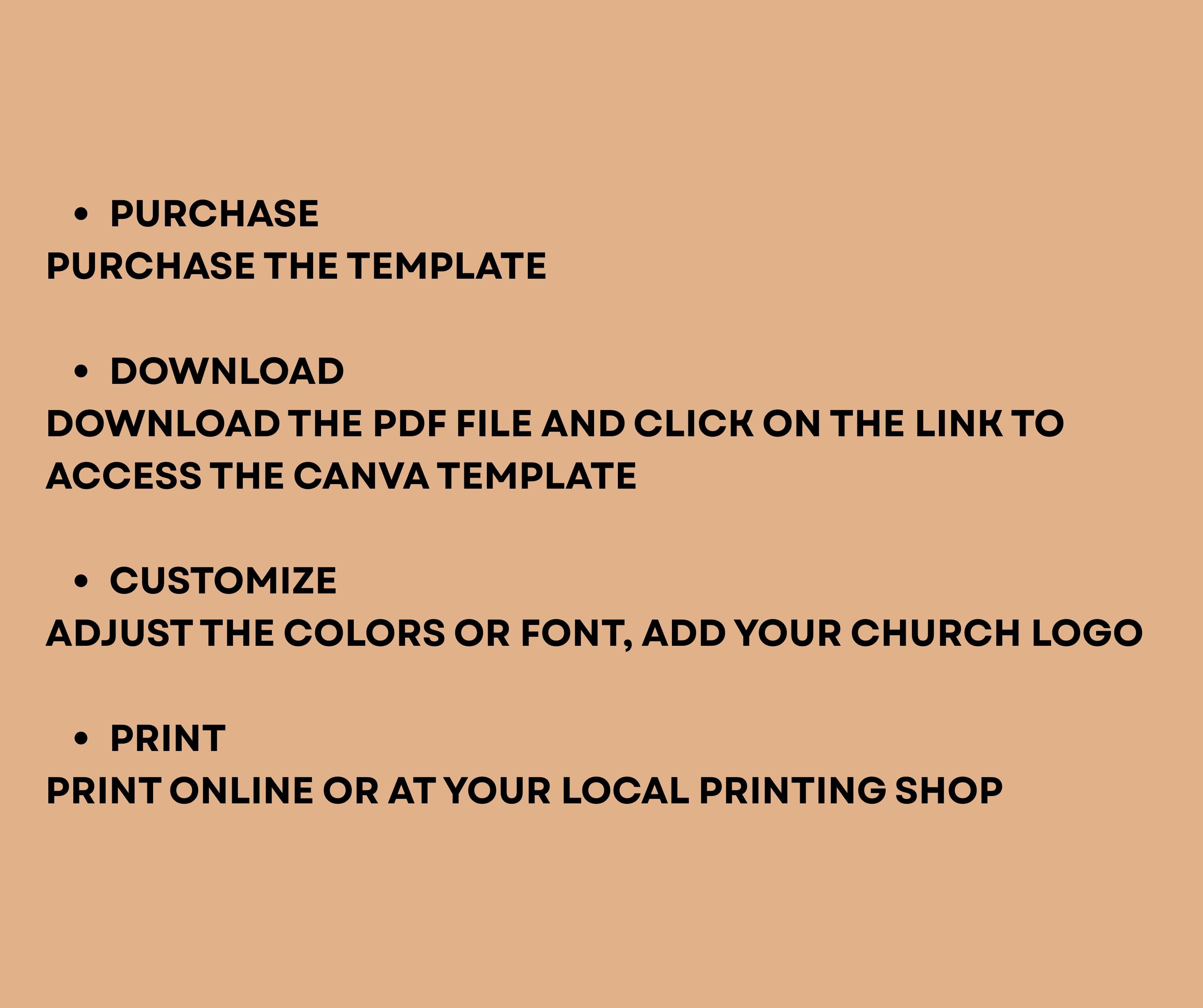 Editable Church Connection Card Template: Modern Welcome Card (digital ...