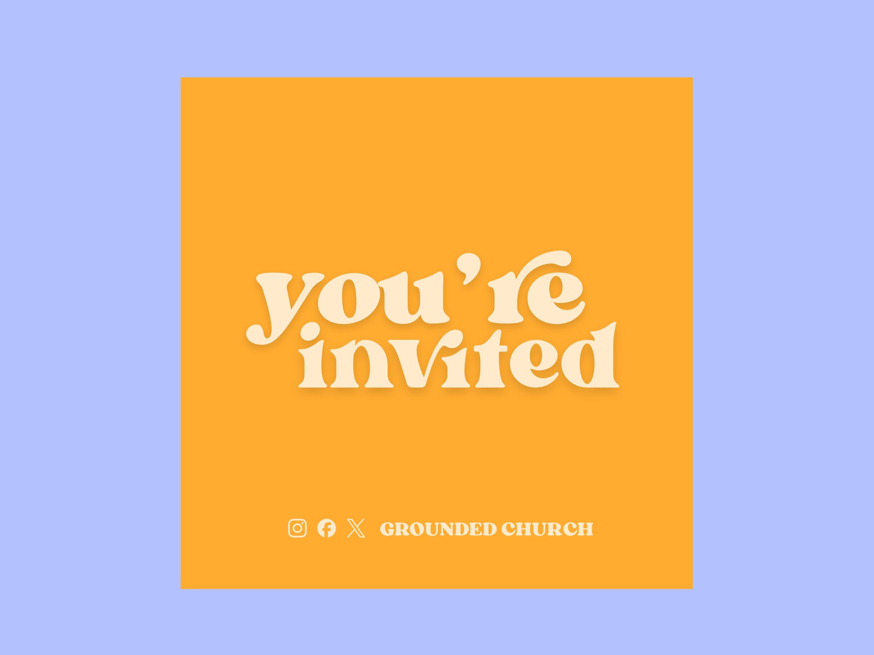 Modern Editable Church Invite Card You're Invited Canva Template 4x4 - Etsy