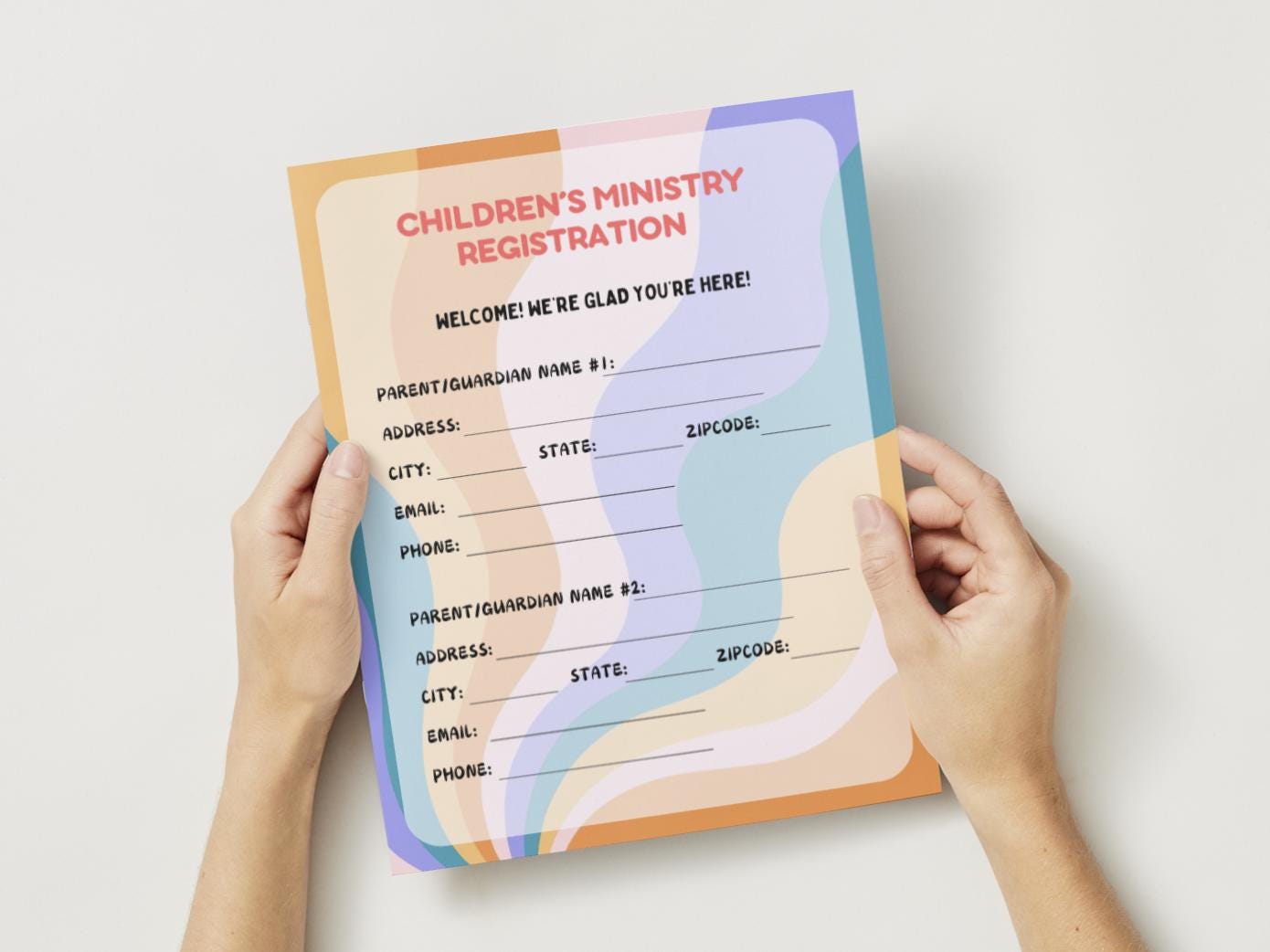 Children's Ministry Registration Form for Sunday School Fun and ...