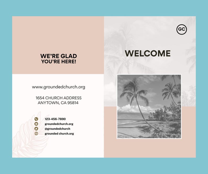 Editable Bi-fold Church Brochure Template: Canva Design, Printable ...