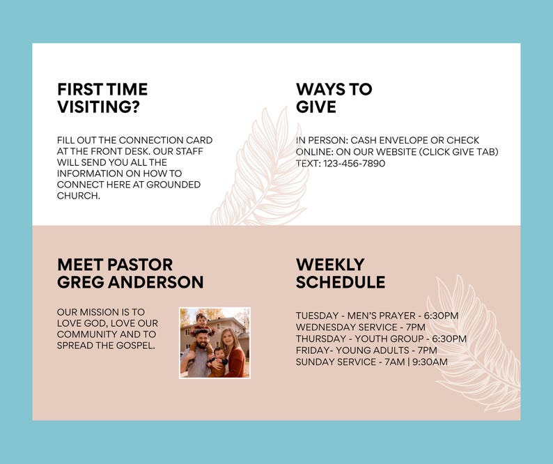 Editable Bi-fold Church Brochure Template: Canva Design, Printable ...