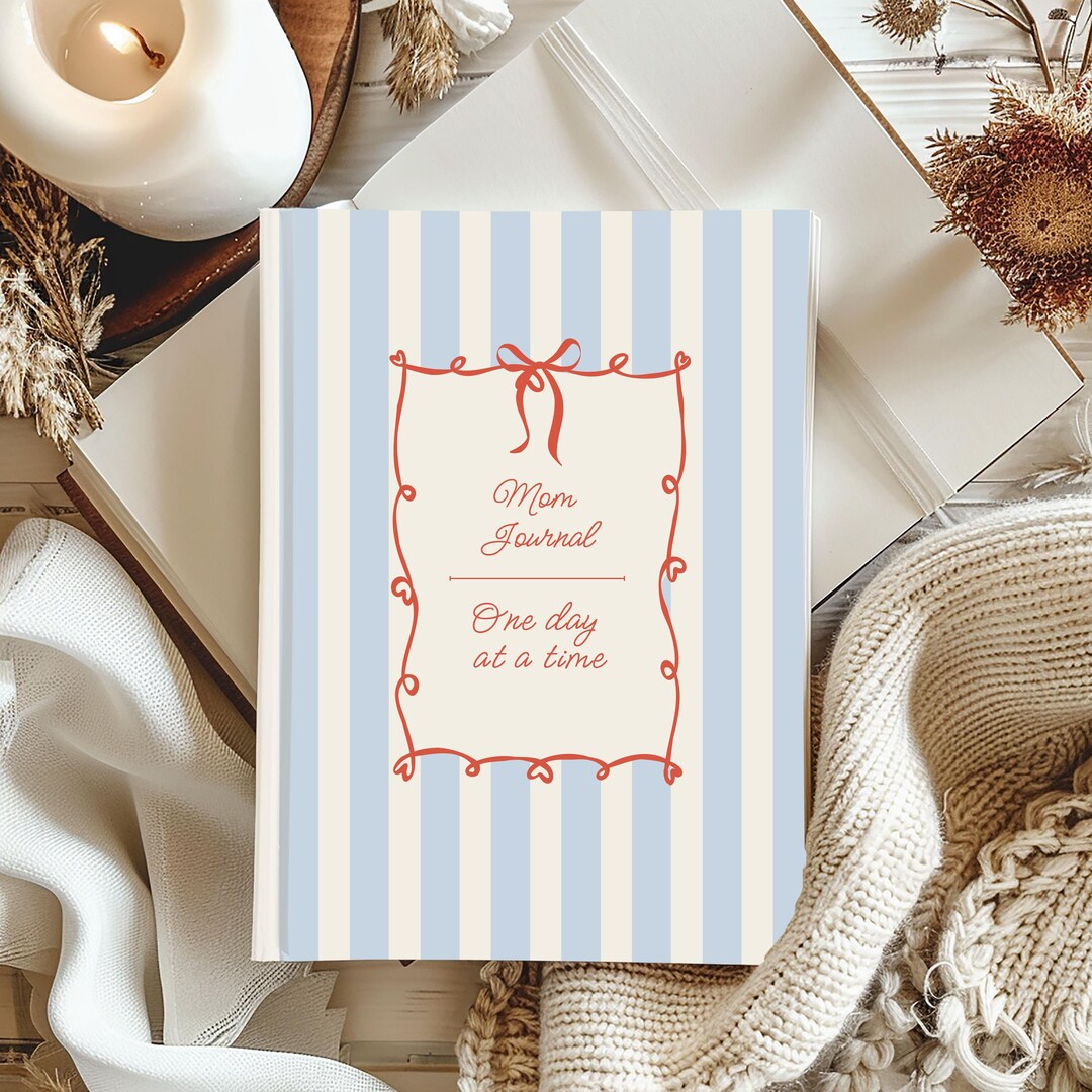 Blue Mom Journal Writing Notebook Hardcover Design Vintage Aesthetic ...