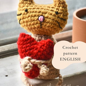 Crochet Heart Cat Amigurumi Pattern: Valentino (digital PDF Download ...