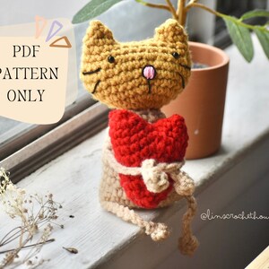 Crochet Heart Cat Amigurumi Pattern: Valentino (digital PDF Download ...