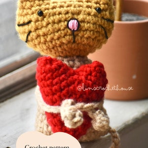 Crochet Heart Cat Amigurumi Pattern: Valentino (digital PDF Download ...