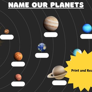 Name the Planets Printable Assignment Fun Space Learning Activity for ...