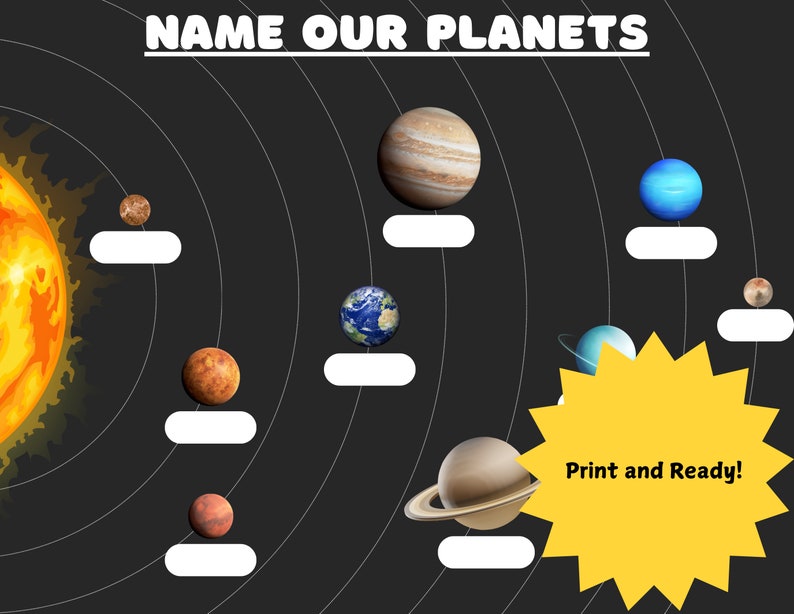 Name the Planets Printable Assignment Fun Space Learning Activity for ...