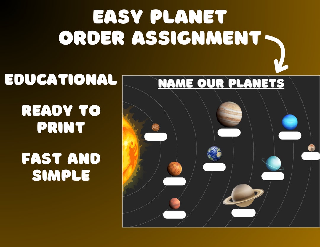 Name the Planets Printable Assignment Fun Space Learning Activity for ...