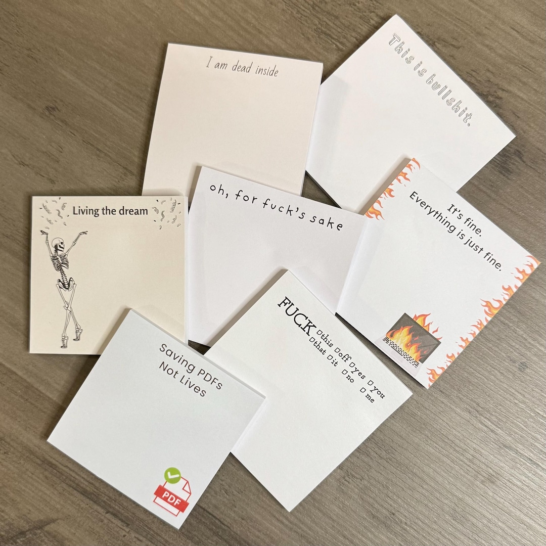 Snarky Sticky Notes, Funny Office Notepads, Sarcastic Gift, Swear Gift ...