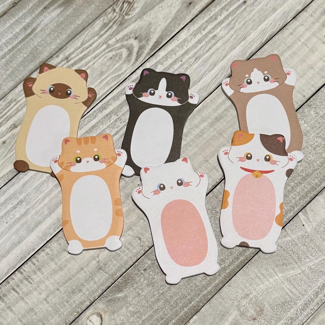Cute Cat Shaped Sticky Notes (select Your Own), Cat Lover Gift, Cat Mom ...
