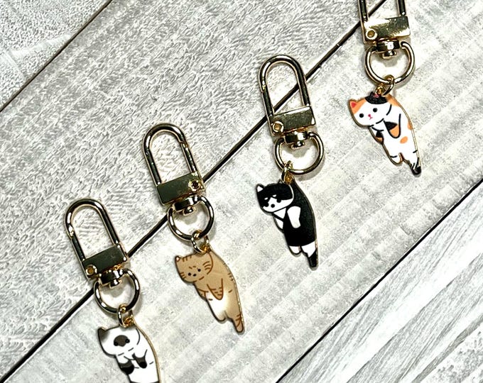 Cute Cat Charms (select Your Own), Cat Keychains, Cat Lover Gift, Cat ...