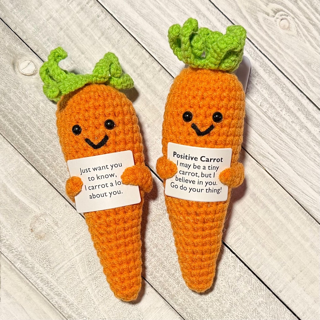 Cute Crocheted Carrot, Positive Carrot, Motivational Gift, Co-worker ...