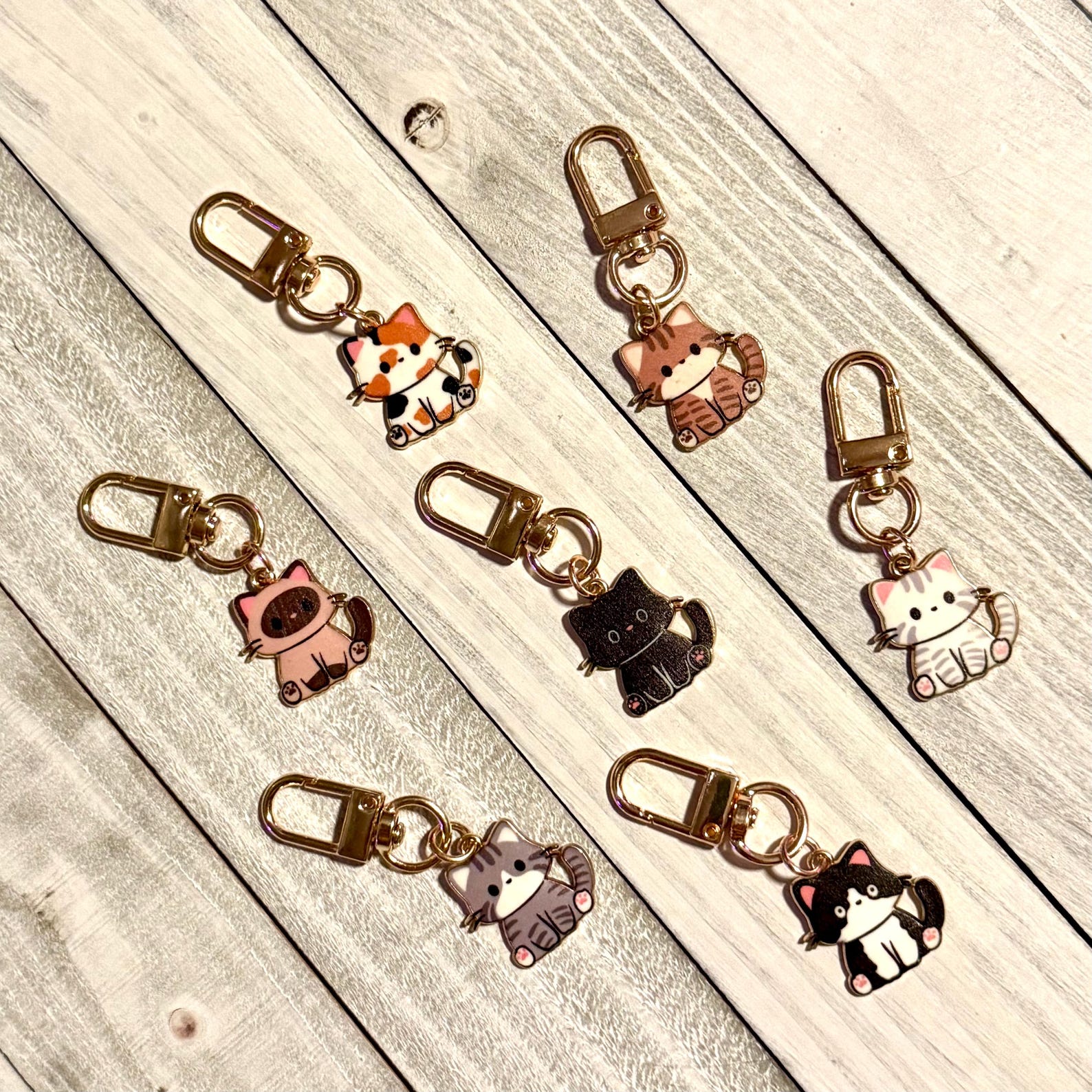 Cute Cat Charms (select Your Own), Cat Keychains, Cat Lover Gift, Cat ...