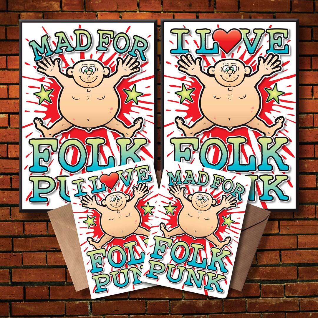 Folk Punk Art Print Birthday Card / Music Poster / Wall Art - Etsy