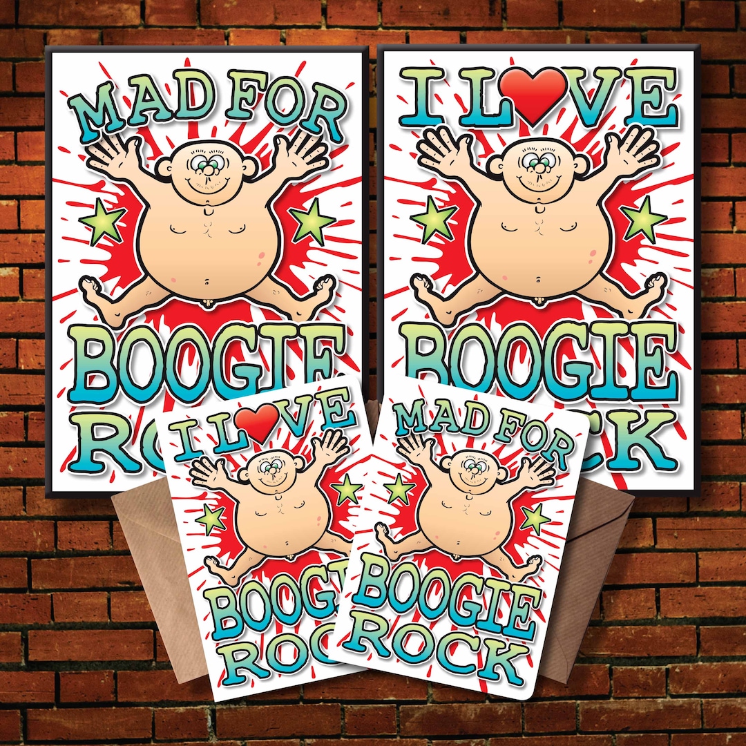 Boogie Rock Art Print Birthday Card / Music Poster / Wall Art ...