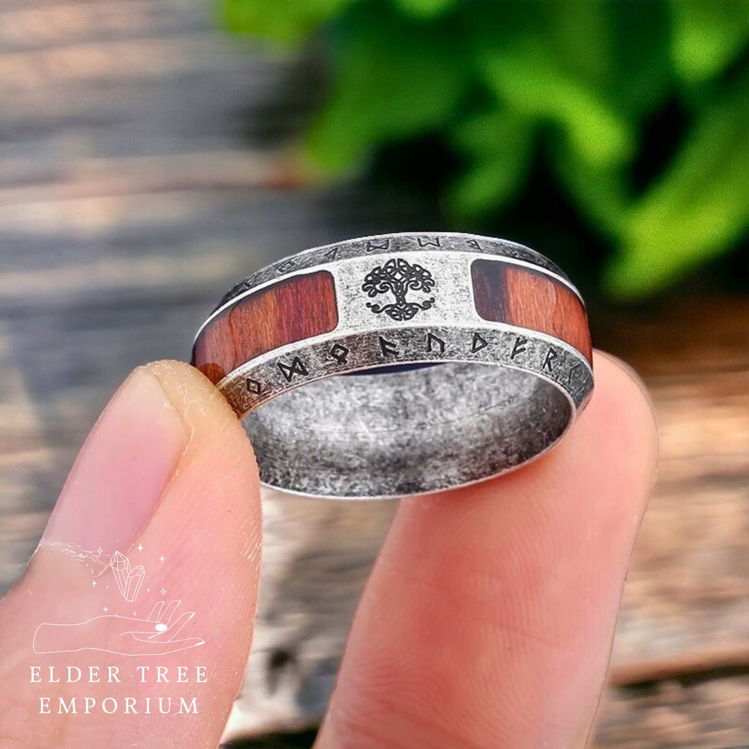 Whiskey Barrel Celtic Promise Ring for Him Nature Wedding Ring Unique ...