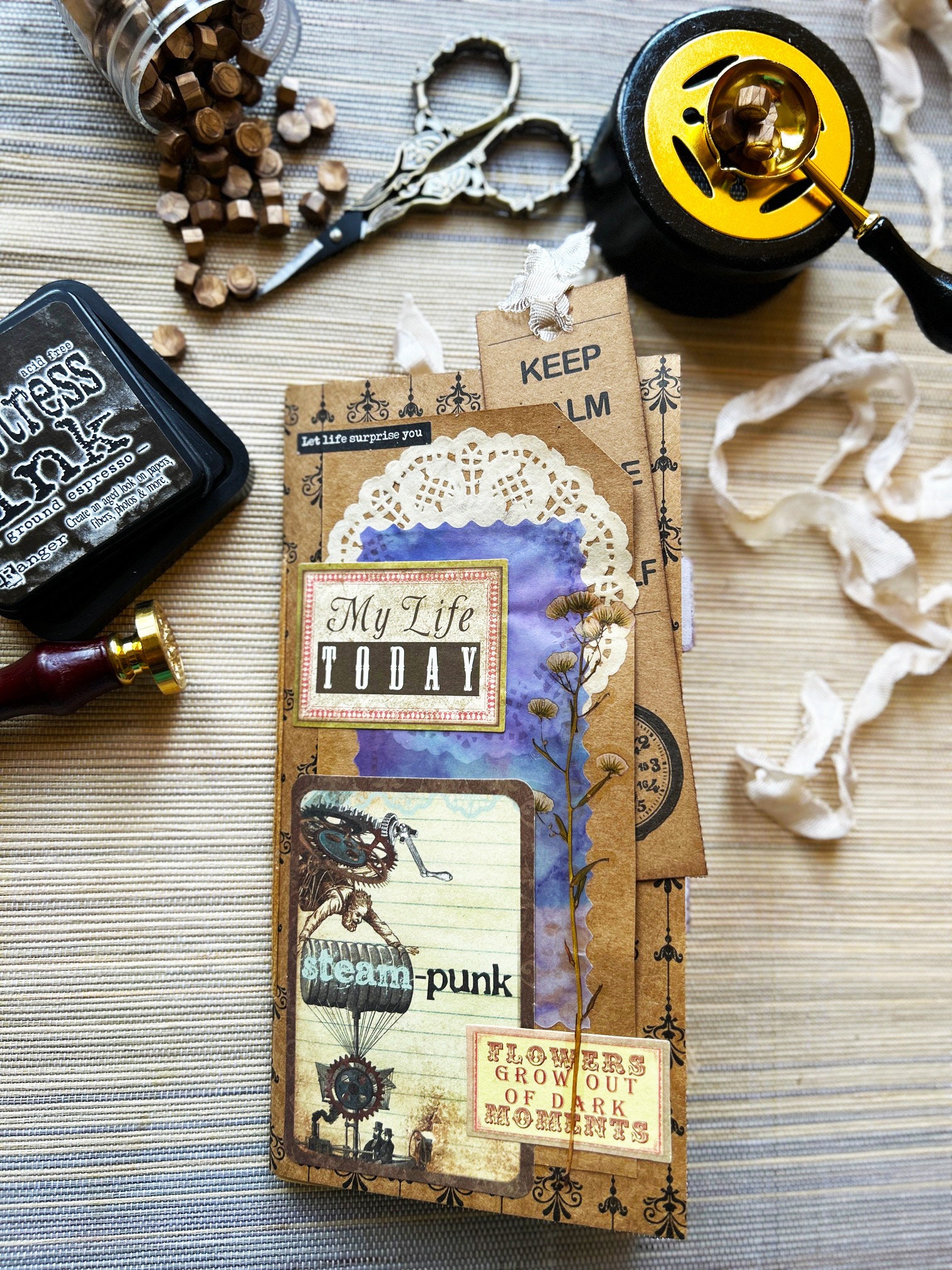Handmade Vintage Junk Journal, Traveler Notebook, Diary, Cookbook - Etsy