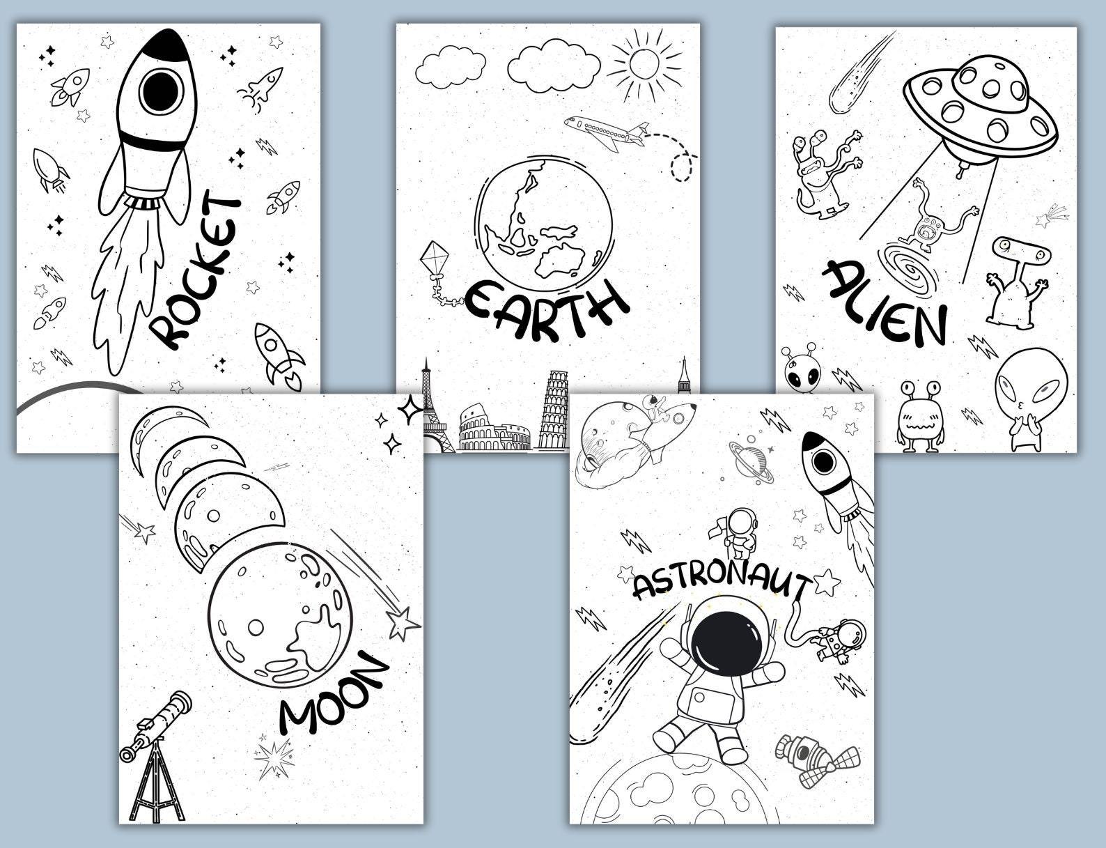 5 Outer Space Coloring Pages for Kids, Space Coloring Pages, Space ...