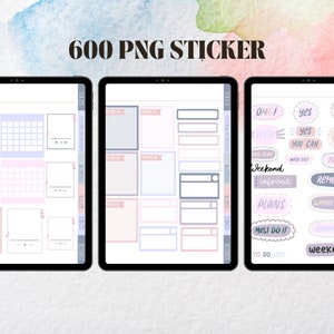 Pastel Sticker Pack, Digital Sticker Goodnotes, Digital Planning Kit ...
