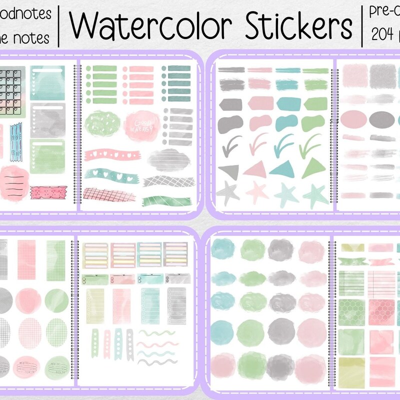 Stickers Watercolor - Etsy
