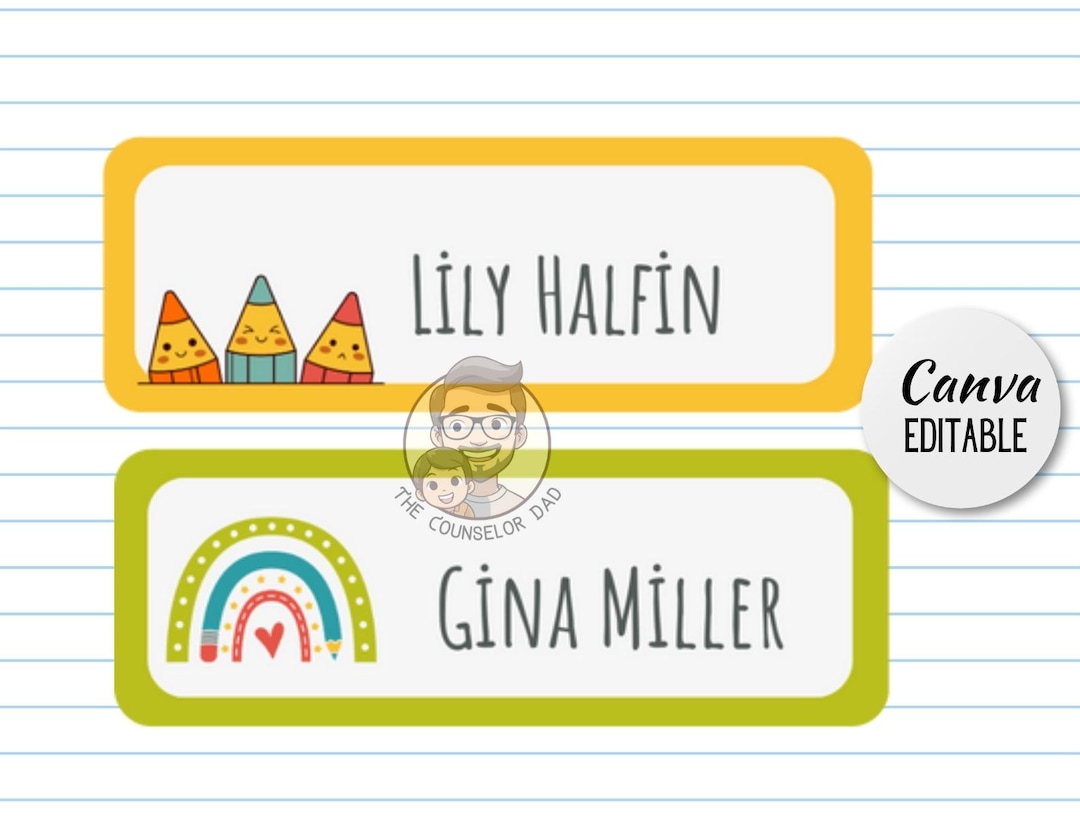 Editable Rainbow Classroom Name Tags Label, Classroom Customizable ...