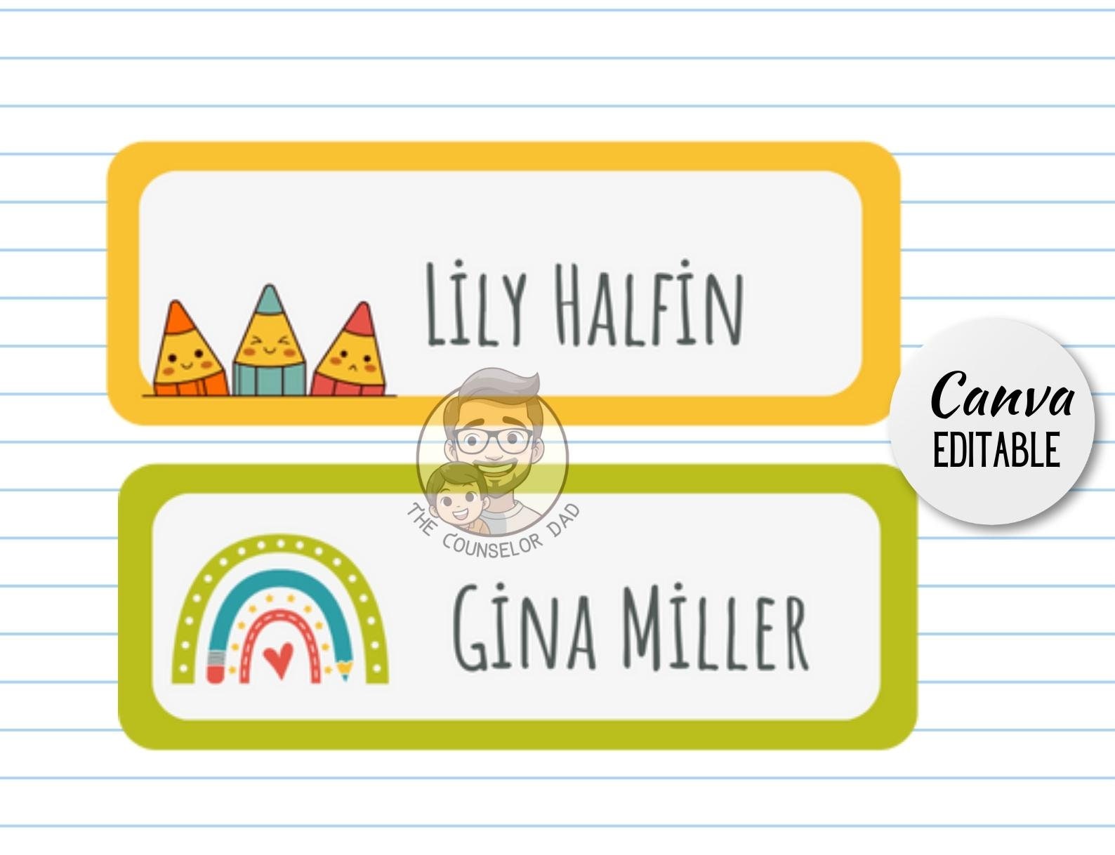 Editable Rainbow Classroom Name Tags Label, Classroom Customizable ...