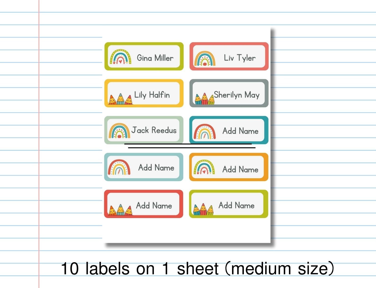 Editable Rainbow Classroom Name Tags Label, Classroom Customizable ...